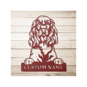 Personalized English Cocker Spaniel Metal Sign Gift for Him or Her ...