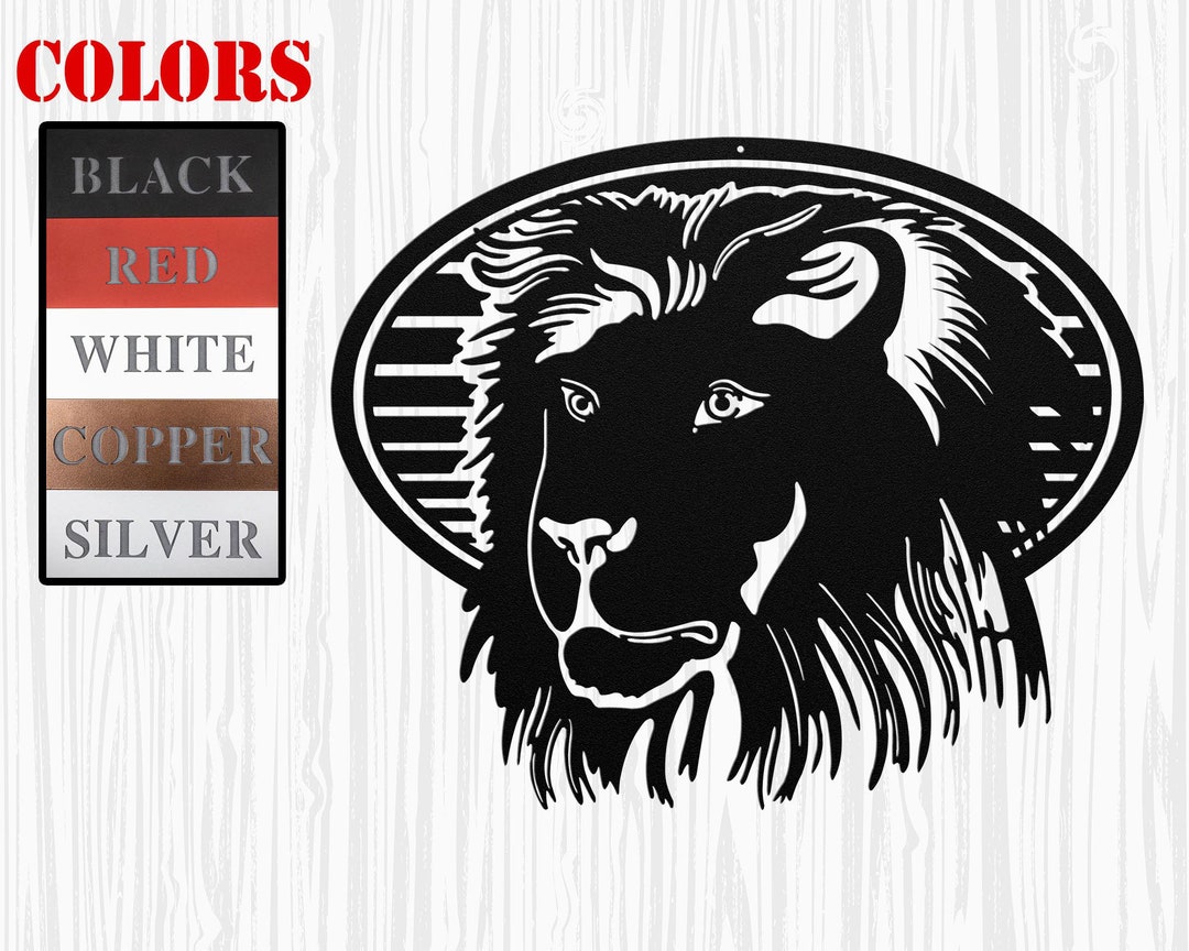 Lion Head Metal Art, Lion Monogram Wall Art, Wildcat Lion Home Decor ...