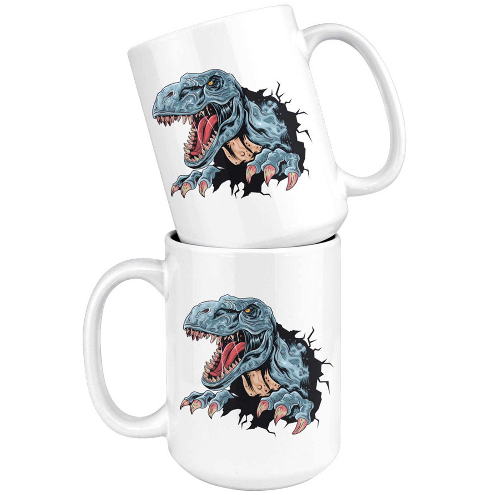 Realistic T-rex Dinosaur Mug Tyrannosaurus Rex Christmas | Etsy