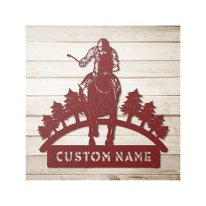 Custom Horse Racing Metal Wall Art, Horse Racer Personalized Metal Sign ...
