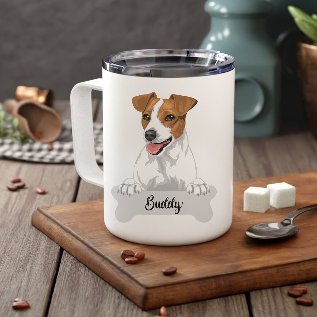 Personalized Jack Russell Insulated Coffee Mug, Dog Owner Portrait Mug ...