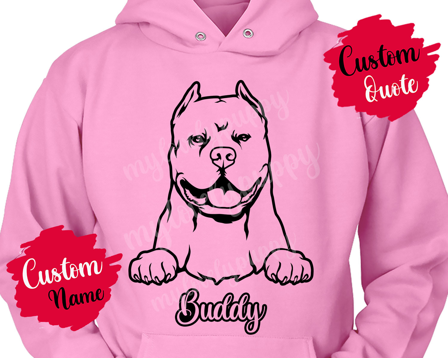 Personalized American Bully Mom Dad Hoodie Women Men - Etsy