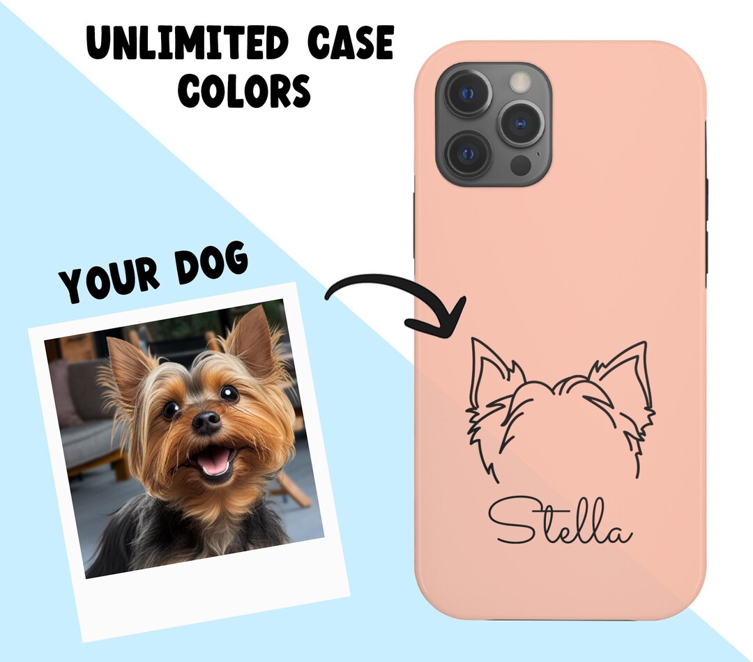Custom Pet Portrait Colored Phone Case, Tough or Slim Phone Cases for ...