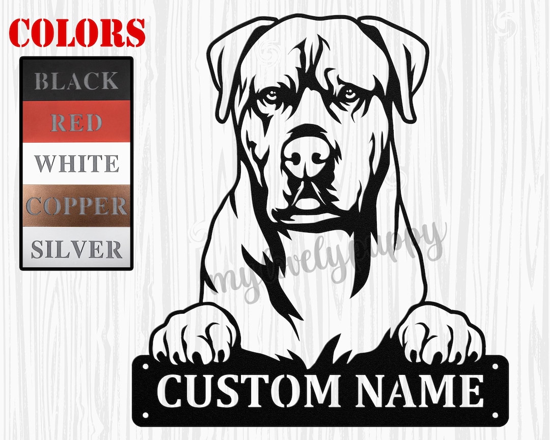 Personalized Boerboel Metal Sign Gift for Him or Her, Custom Metal Name ...