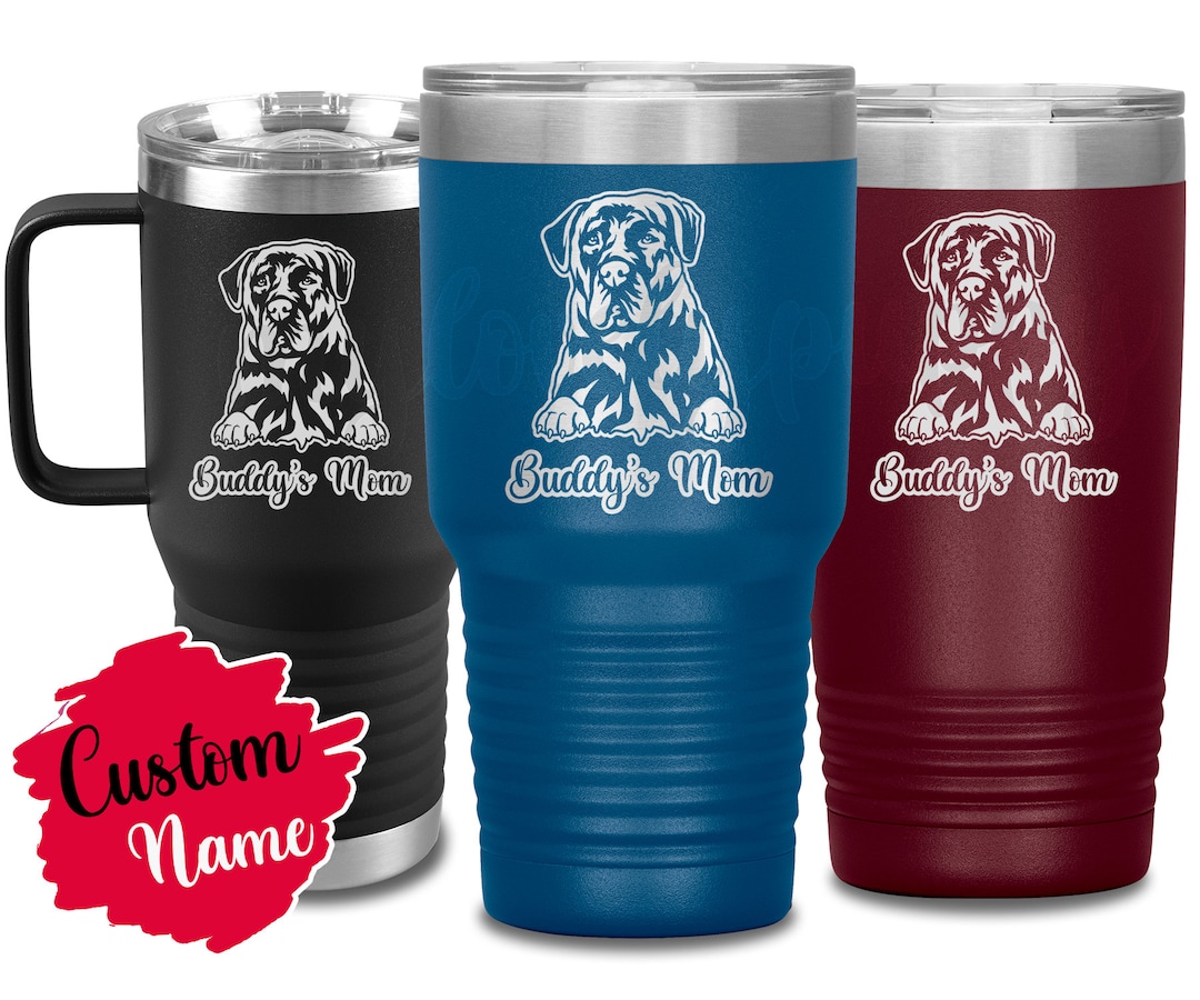 Personalized Presa Canario Dog Mom and Dad Tumbler, Women Men Christmas ...
