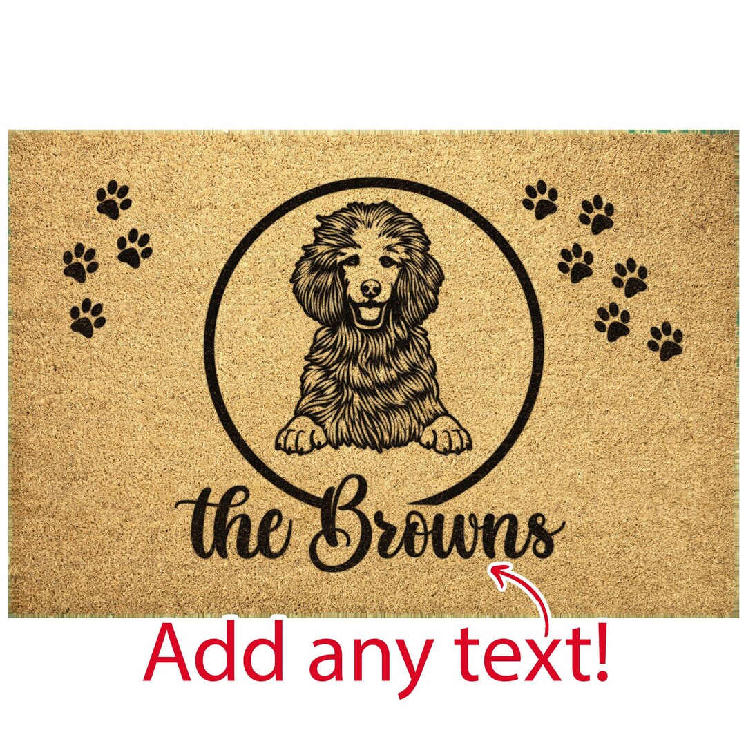 Custom Poodle Rug Doormat for Dog Dad and Dog Mom Custom Tree Outdoor ...