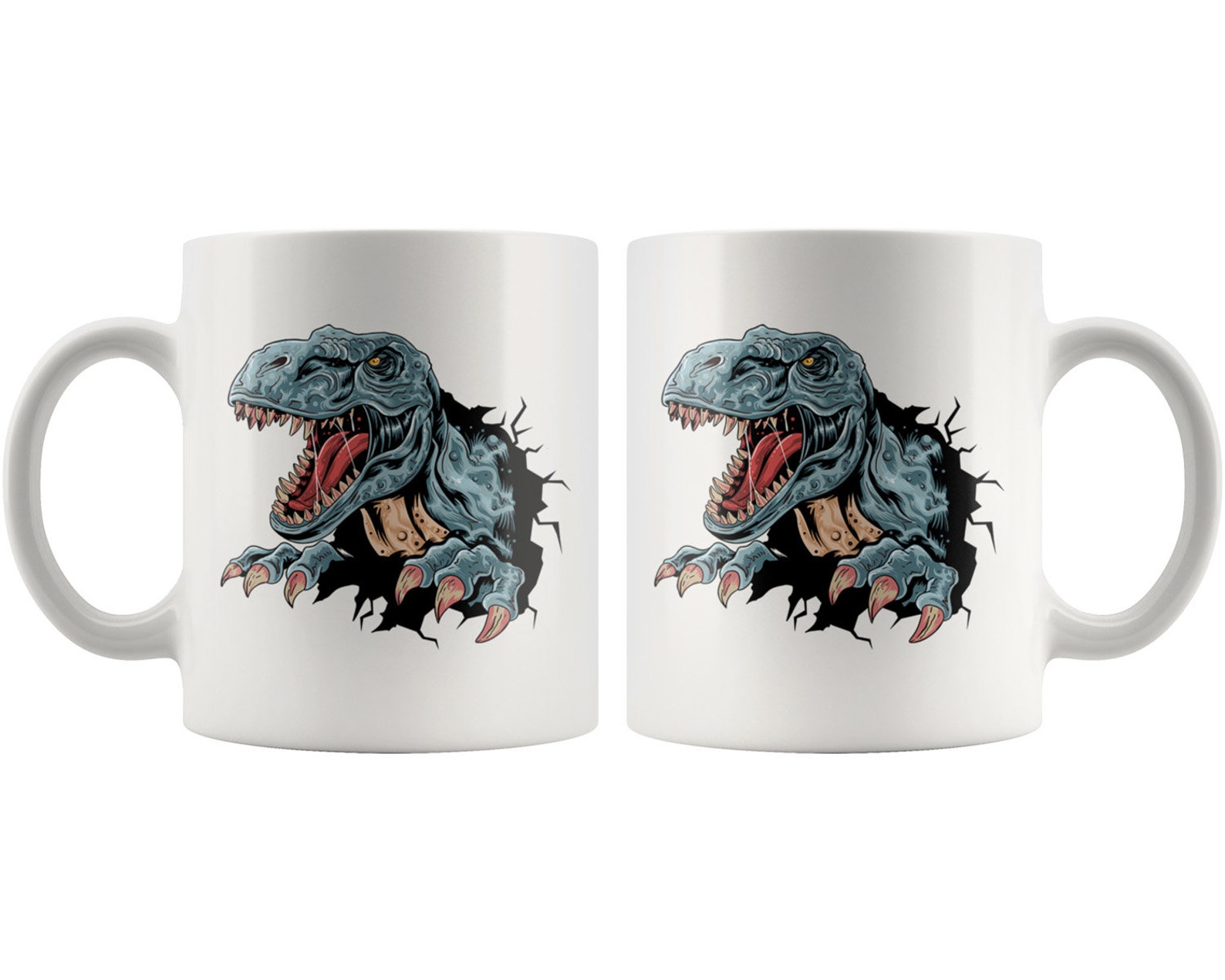 Realistic T-rex Dinosaur Mug Tyrannosaurus Rex Christmas | Etsy