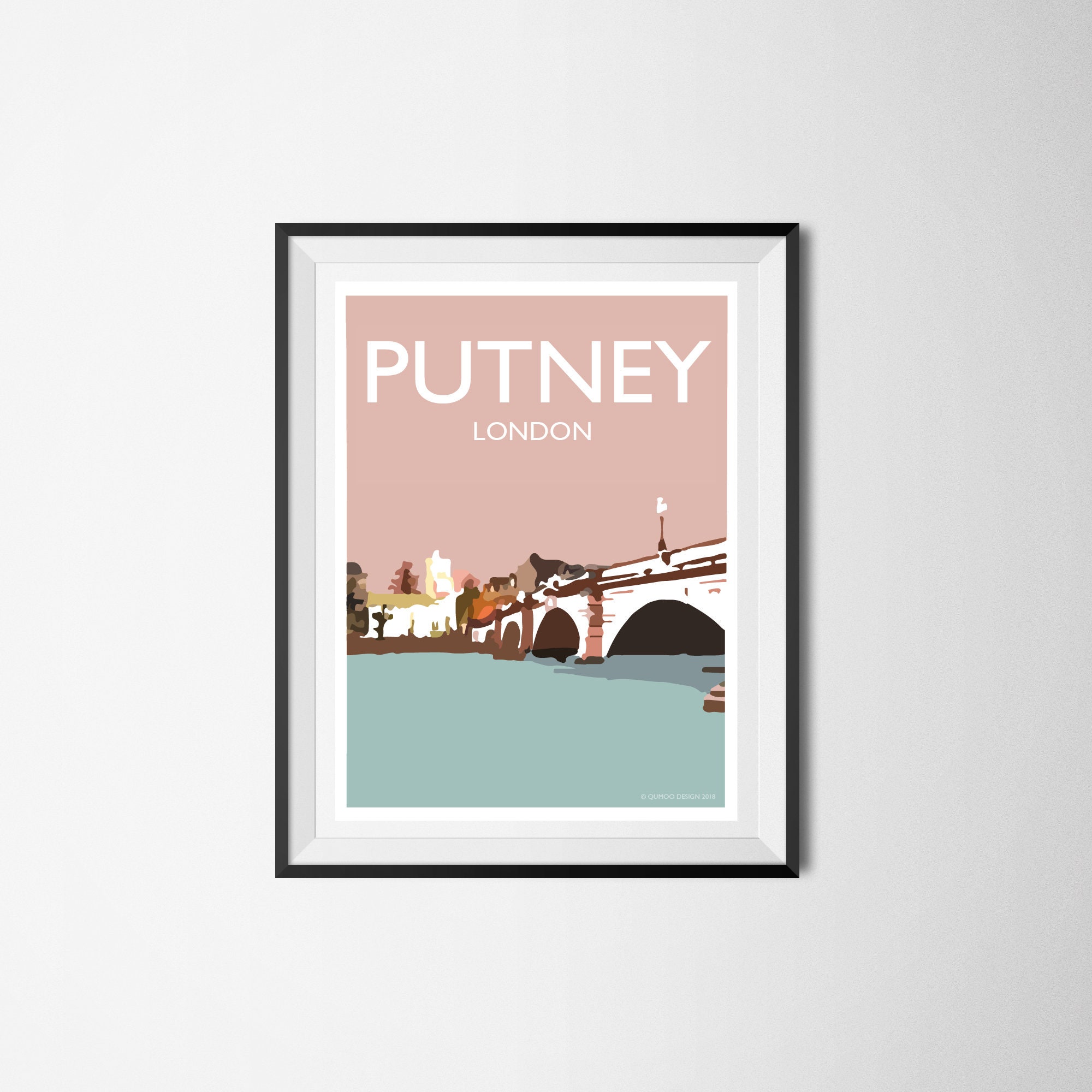 Putney London A3 Travel Print Travel Poster South West - Etsy