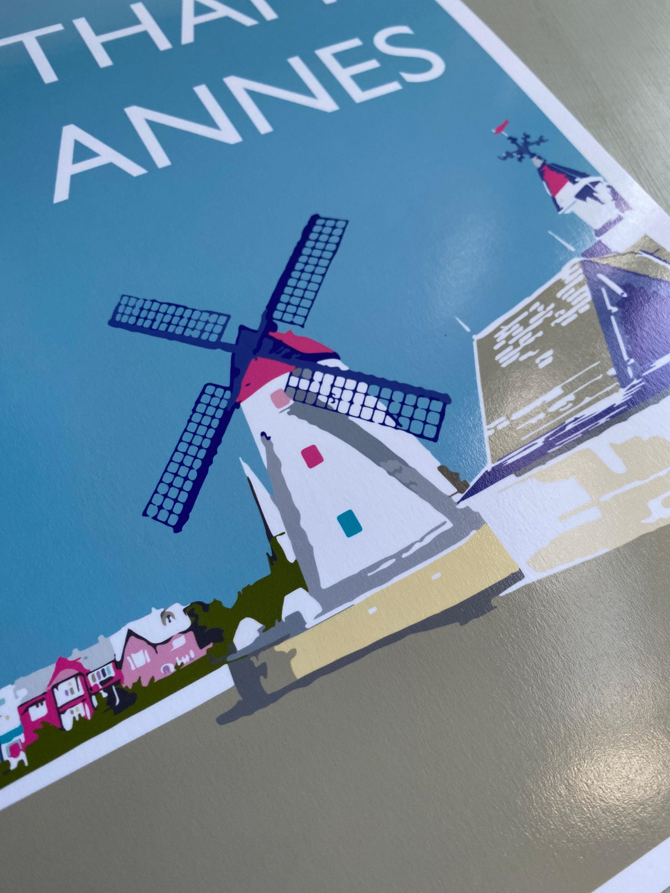 Lytham St Annes Lancashire A4 Travel Poster blue | Etsy