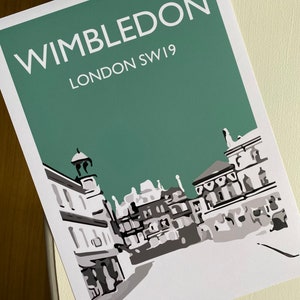 Wimbledon London SW19 England UK A4 Travel Poster Print Teal (green ...