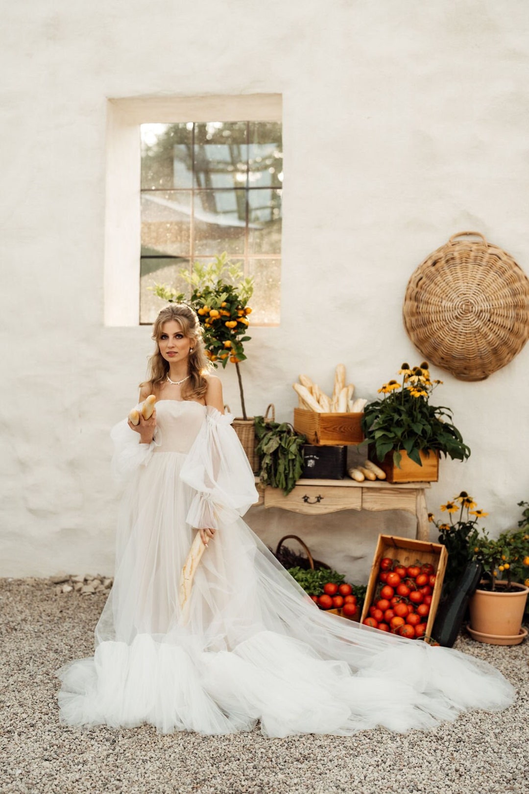 Amazing Ivory Tulle Ruffles Wedding Dress / Tulle Dress / - Etsy