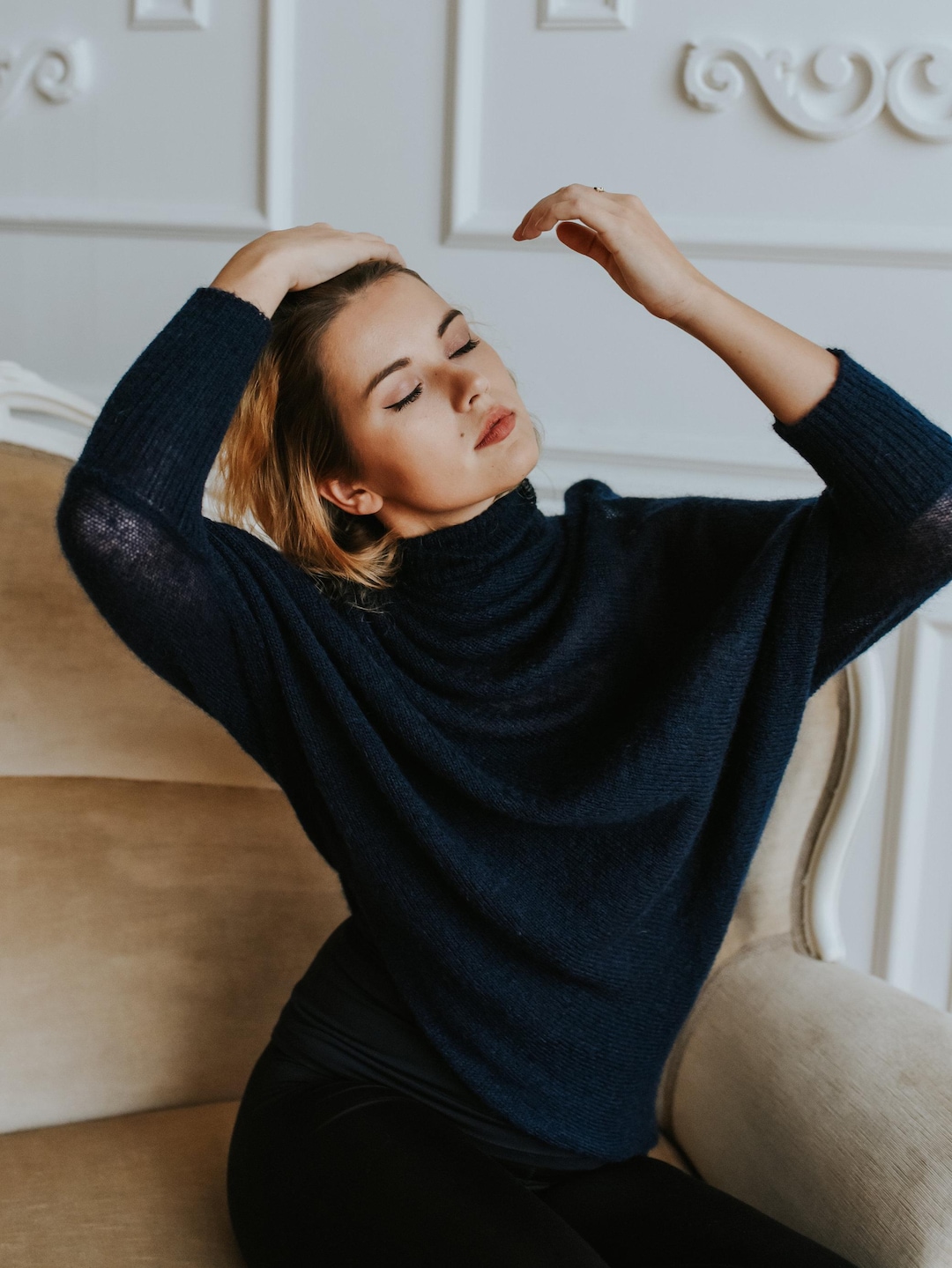 Hand Knit Mohair Sweater: Asymmetrical Oversized Wool Jumper - Etsy