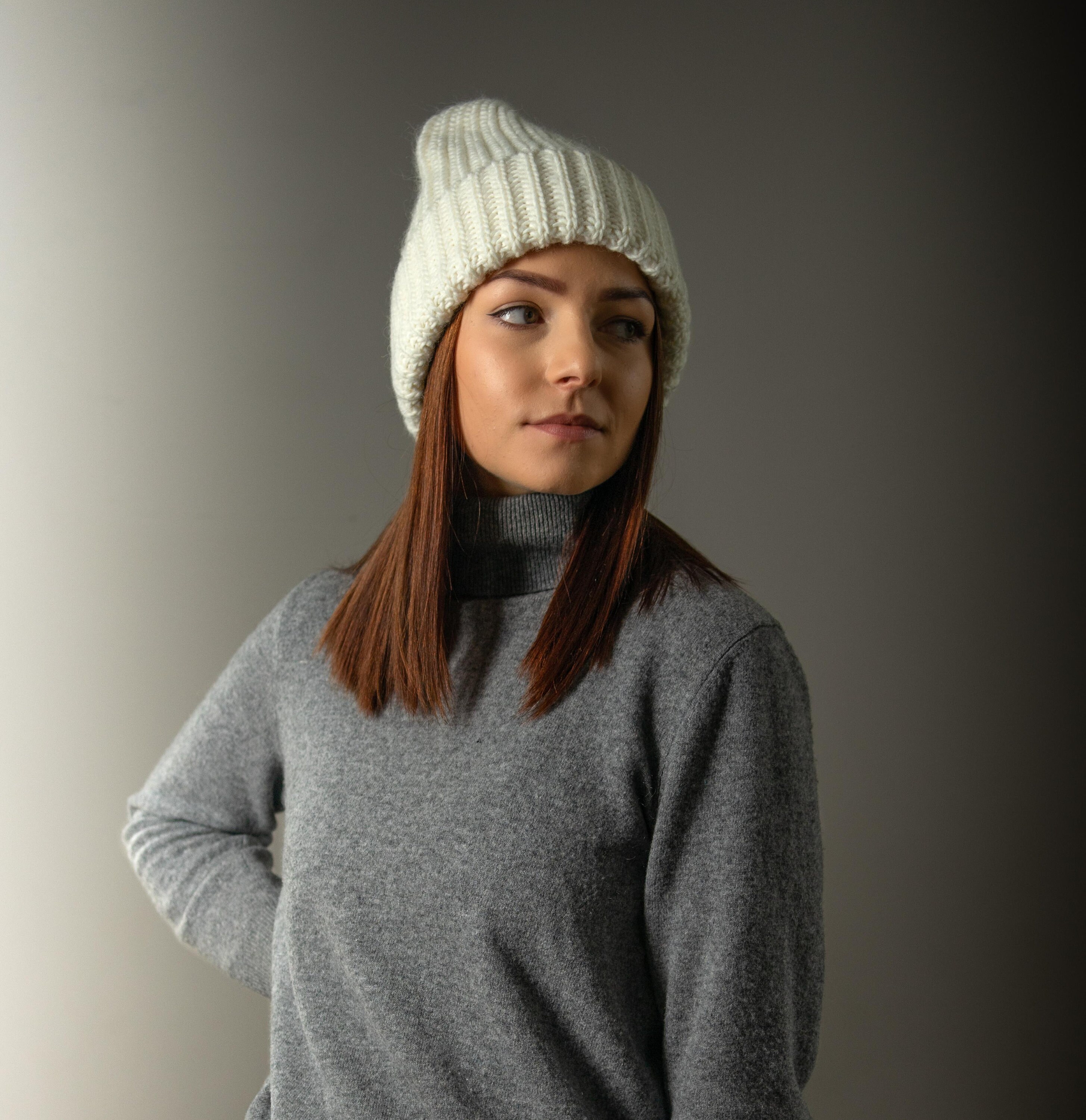 Ivory Alpaca and Merino Wool Winter Hat, White Knitted Wool Beanie ...