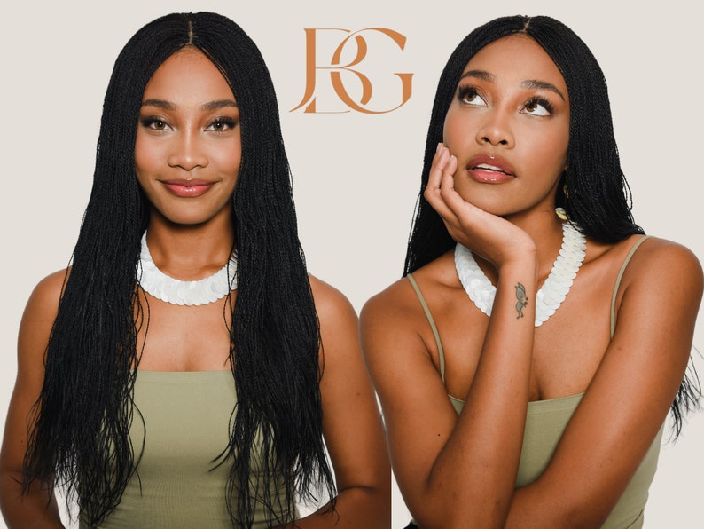 22 Inch Twisted Wigs Micro Million Twist Braided Wigs Knotless Full ...