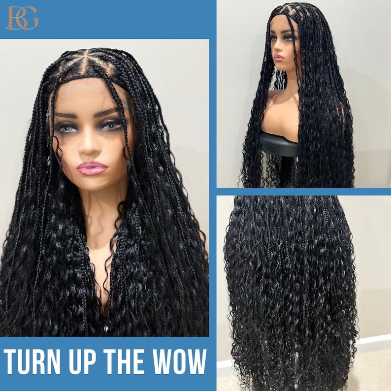28 Inch Knotless Braided Wig, Black Women, Full Lace Front - Etsy