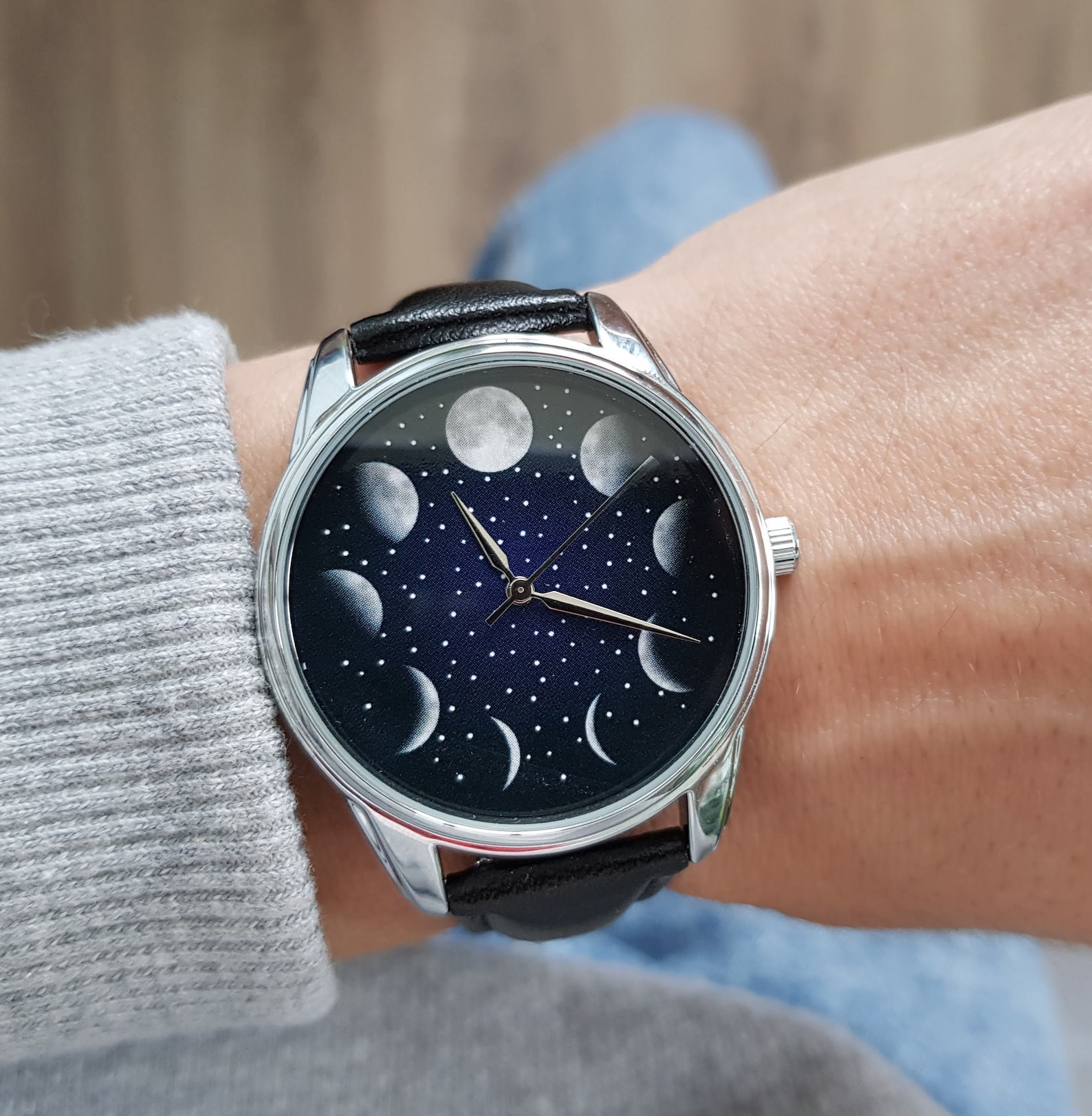 Moon Phases Unisex Watchspace Watch Lunar Watch Astronomy | Etsy