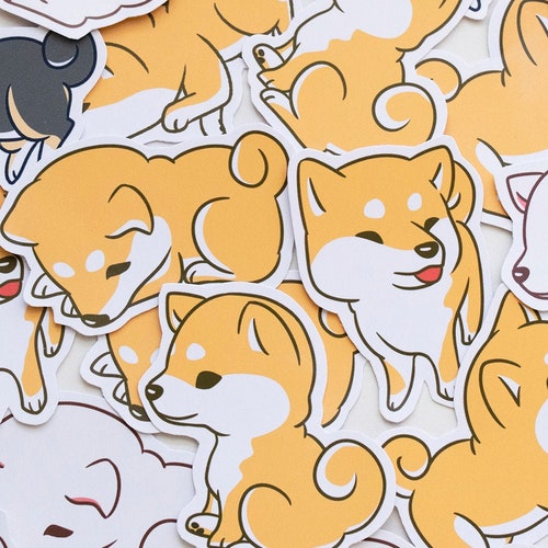 Shiba Inu Sticker Cute Dog Popup Head Peering Matte | Etsy