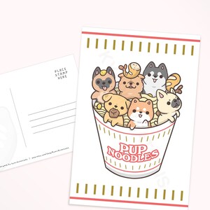 Pup Noodle Postcard, Cute and Funny Postcard - Etsy