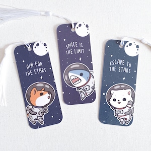 Cute Space Bookmarks, Astronaut Animal Bookmarks, Motivational ...