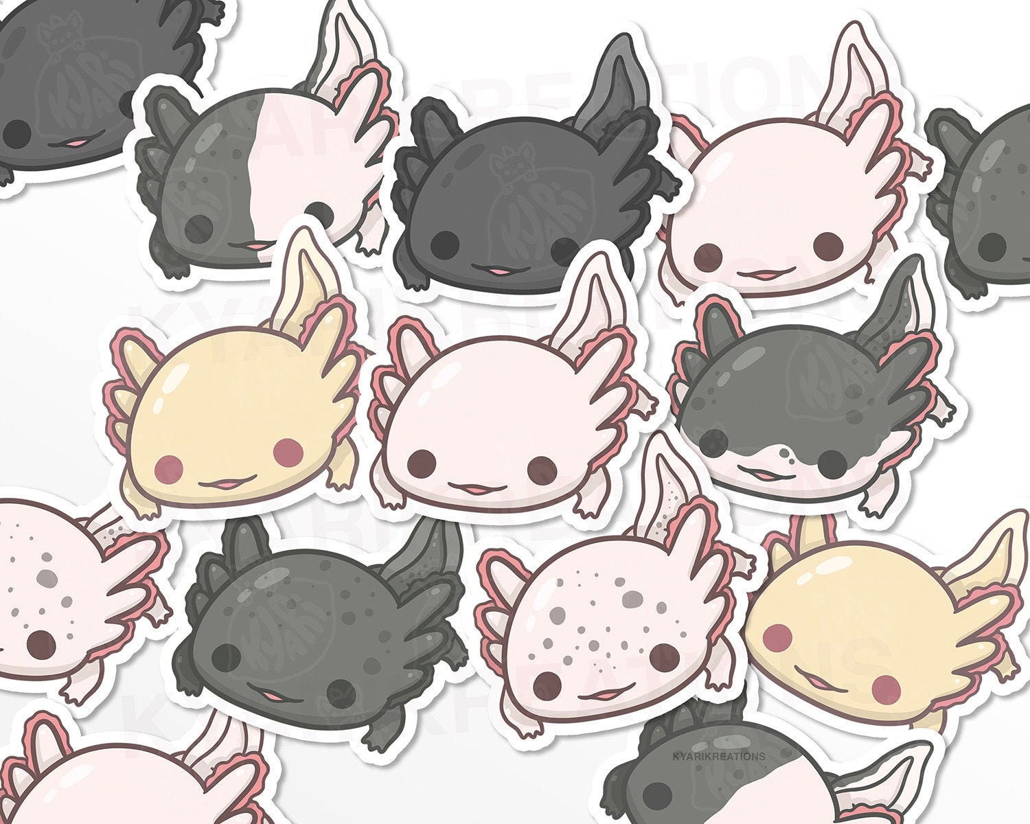 Paper, Party & Kids Craft Supplies & Tools Stickers Axolotl Sticker Set ...