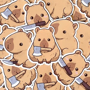 Violent Capybara Stickers, Cute Capybara Sticker - Etsy
