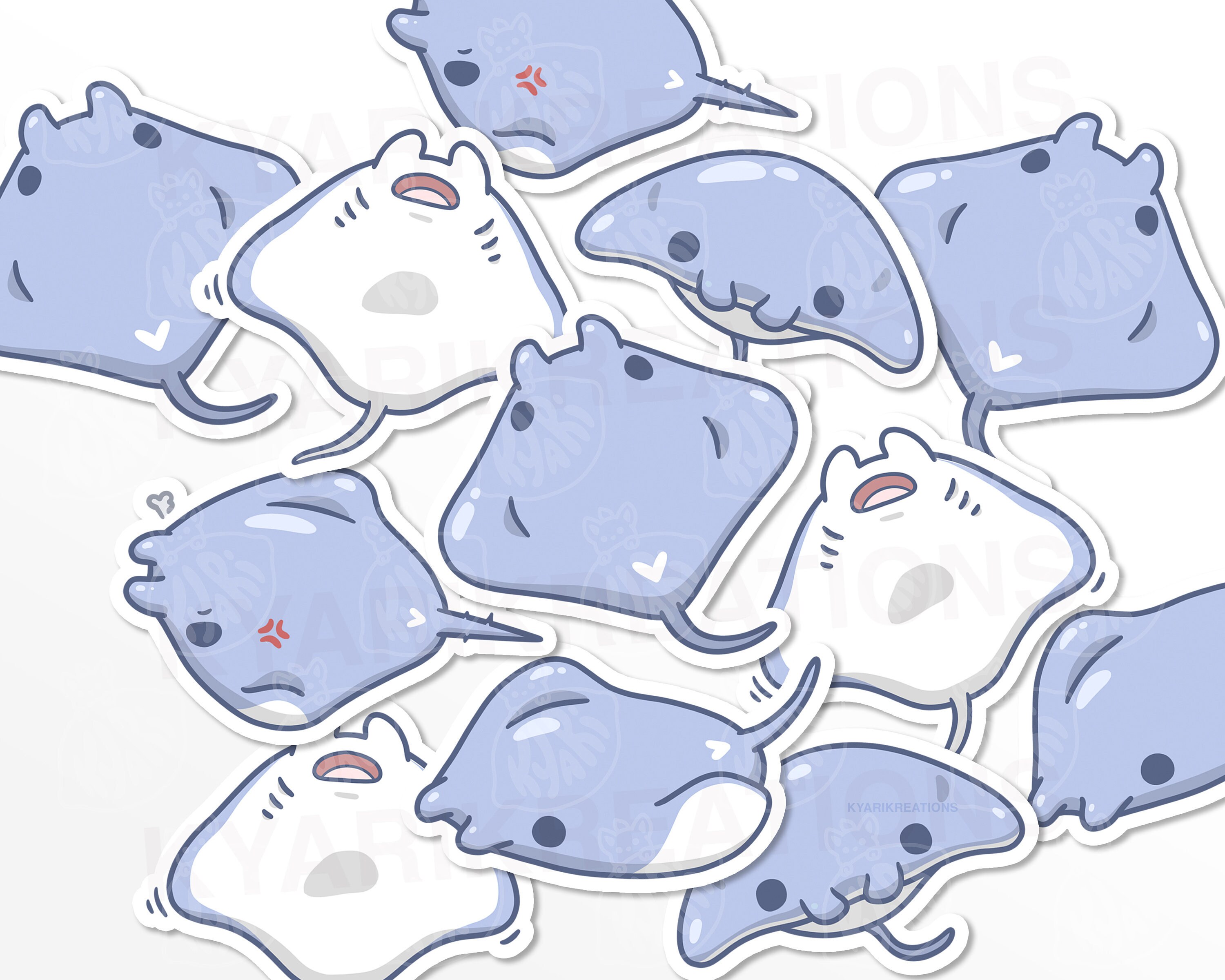 Stickers Sea Creature Stickers Manta Ray Stickers Sting Ray Stickers ...