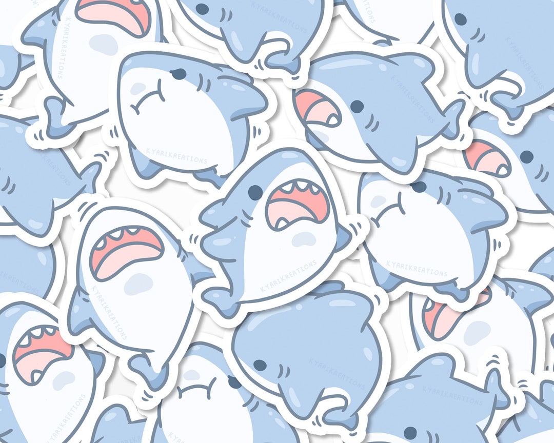 Cute Shark Sticker Set, Baby Shark Stickers - Etsy