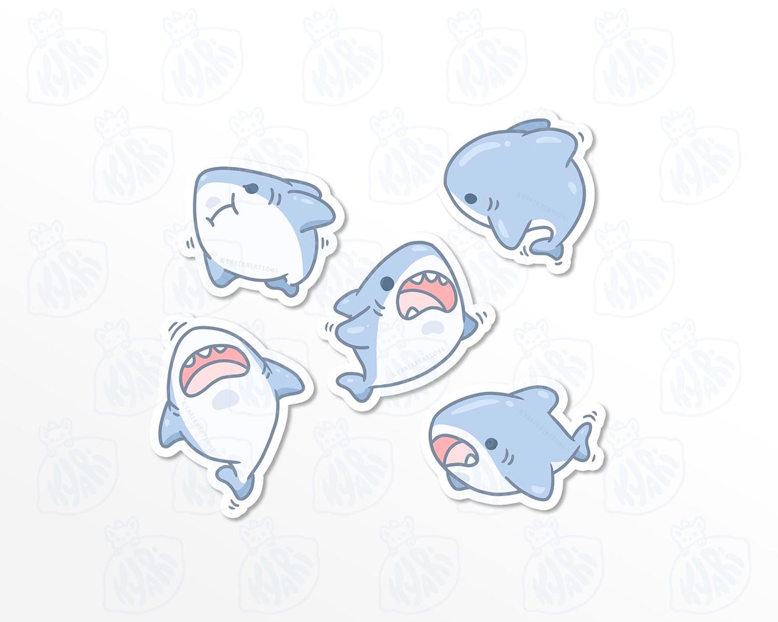 Cute Shark Sticker Set Baby Shark Stickers - Etsy