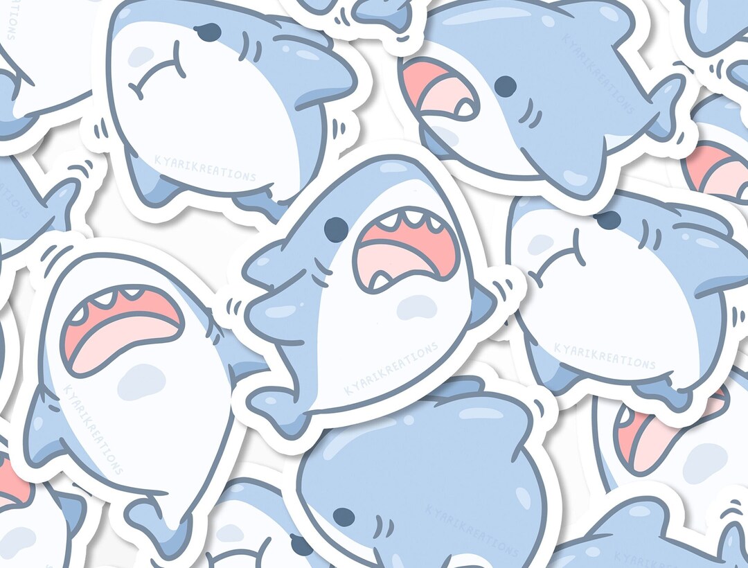 Cute Shark Sticker Set, Baby Shark Stickers - Etsy