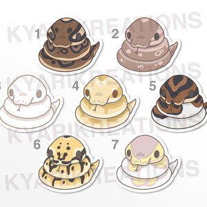 Ball Python Stickers, Cute Snake Stickers - Etsy