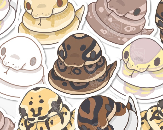 Ball Python Stickers, Cute Snake Stickers - Etsy