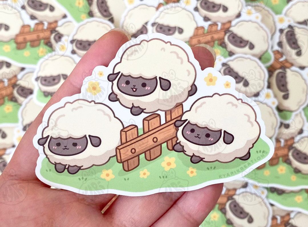 Cute Fluffy Sheep Stickers, Counting Sheep Sticker, Waterproof Vinyl ...