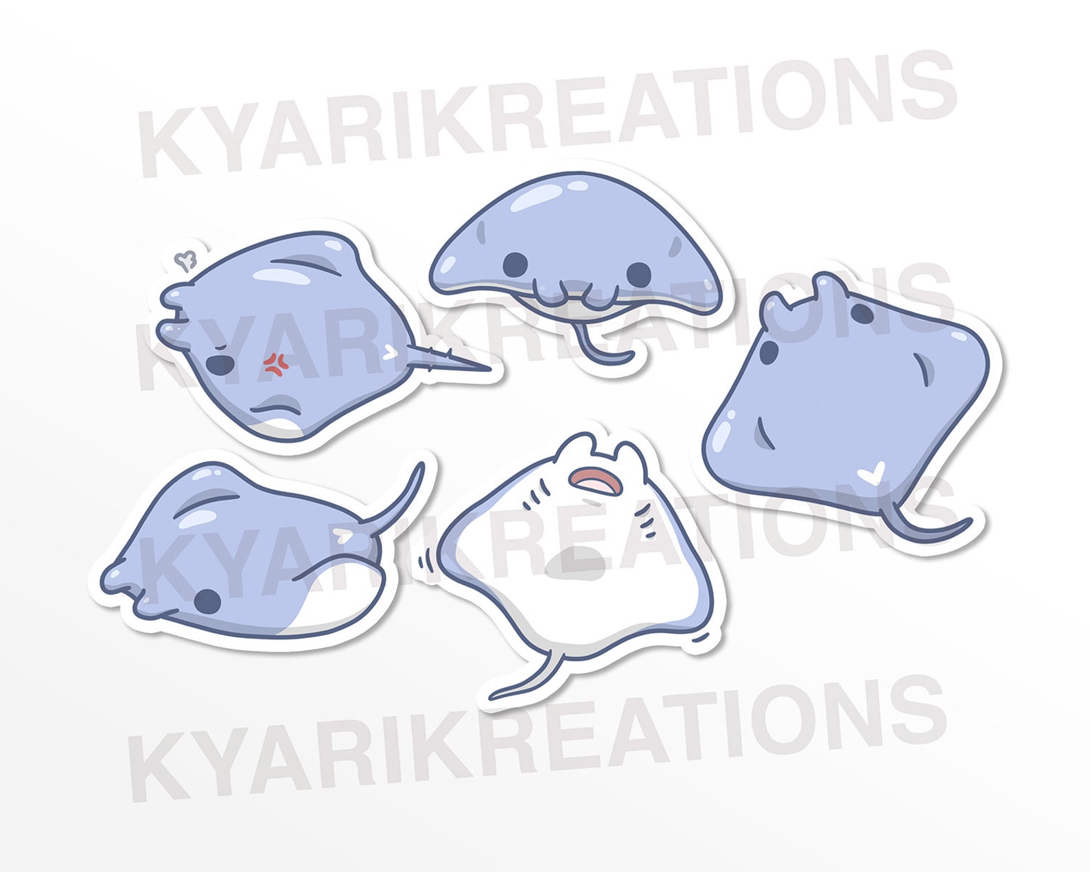Cute Stingray Sticker Set Baby Manta Ray Stickers - Etsy