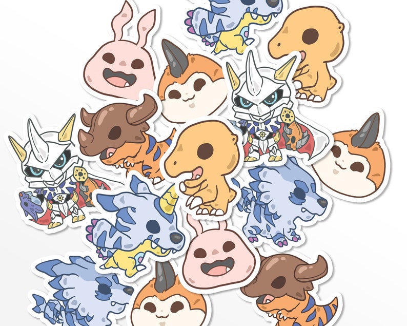 Cute Digimon Stickers Agumon Gabumon Omnimon and More | Etsy