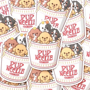 Pup Noodle Stickers, Cute Dog Stickers, Goldendoodle Vinyl Sticker - Etsy