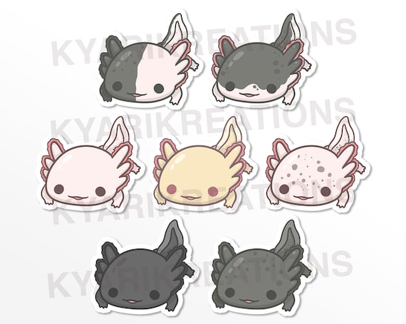 Paper, Party & Kids Craft Supplies & Tools Stickers Axolotl Sticker Set ...