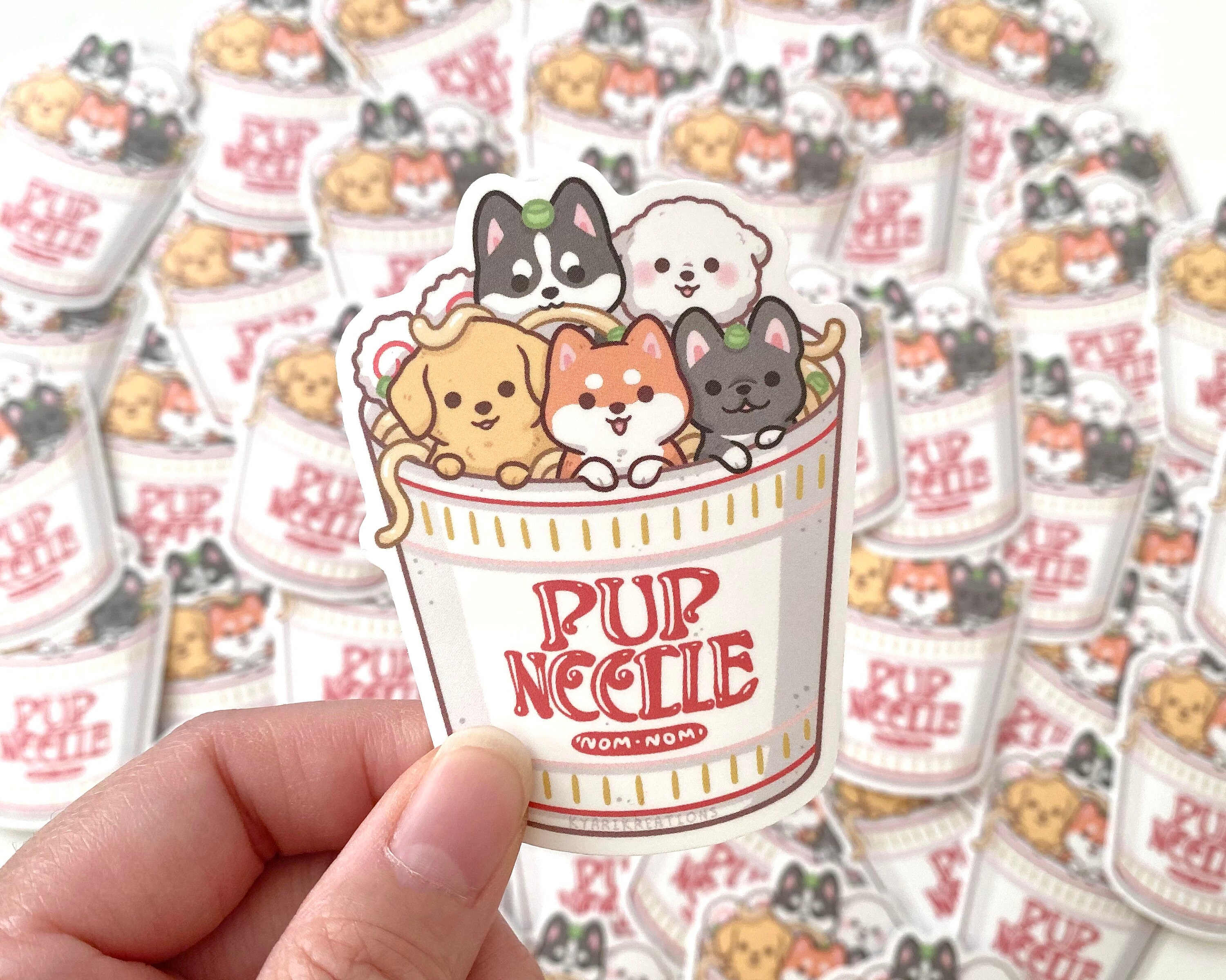 Pup Noodle Stickers, Cute Dog Stickers, Goldendoodle Vinyl Sticker - Etsy