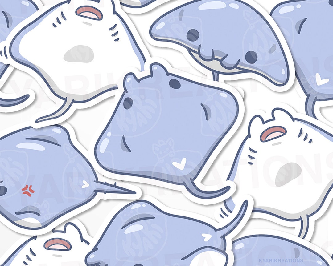 Cute Stingray Sticker Set, Baby Manta Ray Stickers - Etsy