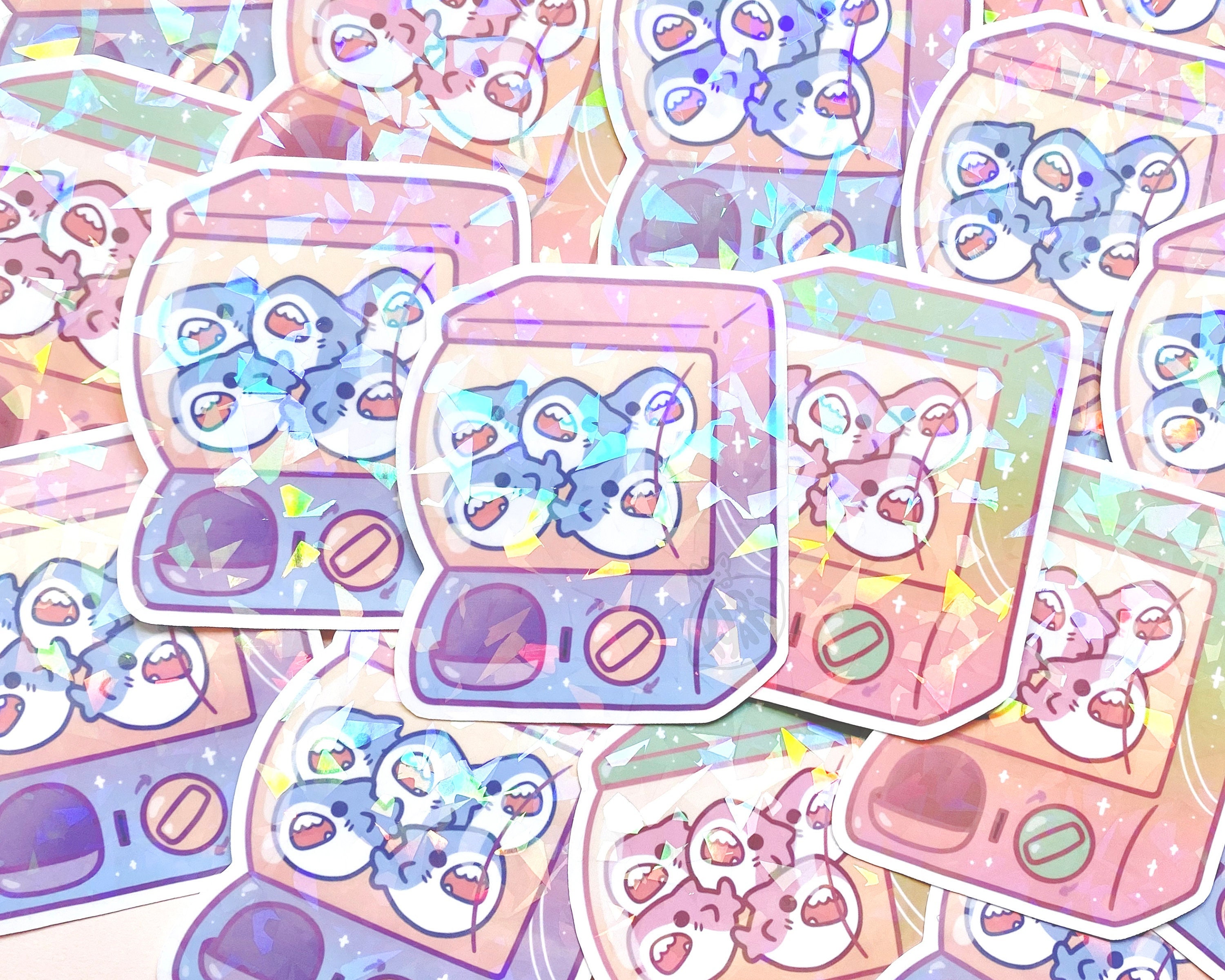 Cute Shark Gachapon Holographic Stickers - Etsy