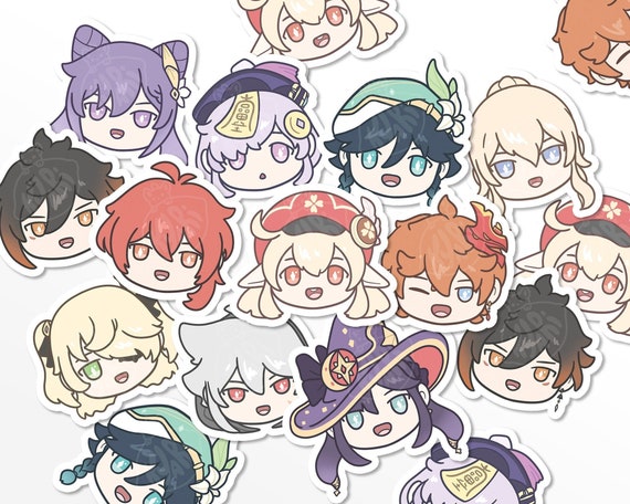 Cute Genshin Impact Stickers Laminated Vinyl Stickers | Etsy