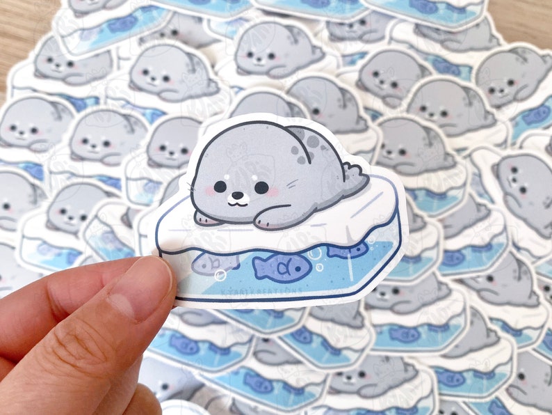 Cute Leopard Seal Stickers, Cozy Animal Stickers, Waterproof Vinyl ...