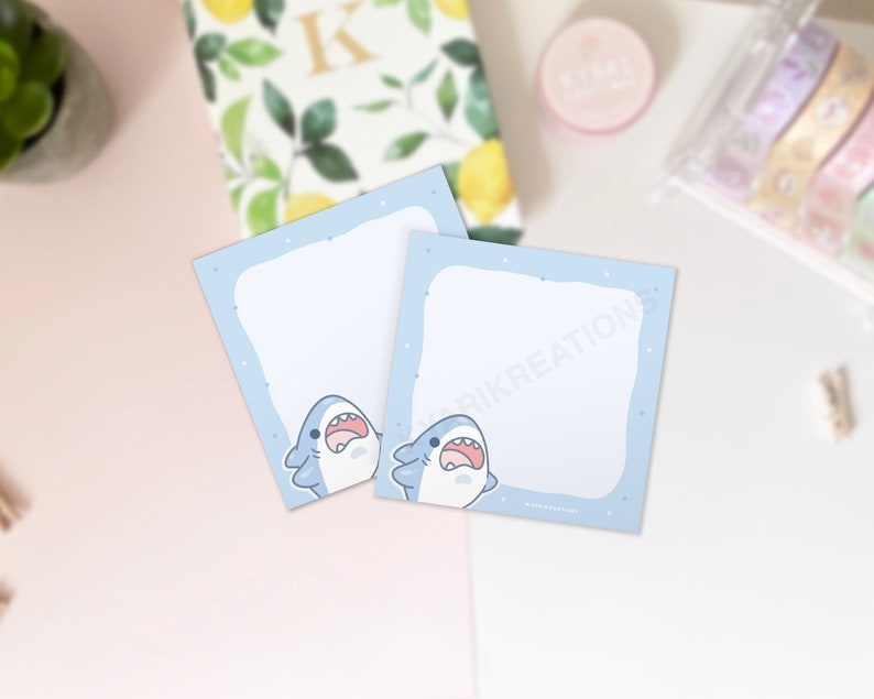 Cute Shark Memo Pad Baby Shark Notepad - Etsy