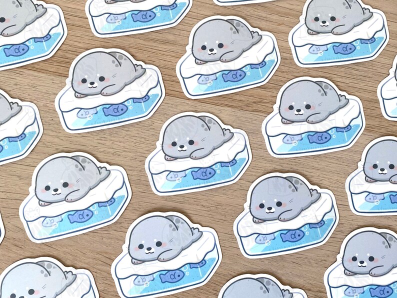 Cute Leopard Seal Stickers, Cozy Animal Stickers, Waterproof Vinyl ...