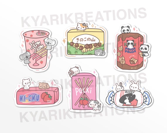 Food and Drink Kawaii Japanese Sticker Set Die Cut Vinyl Stickers Snack ...