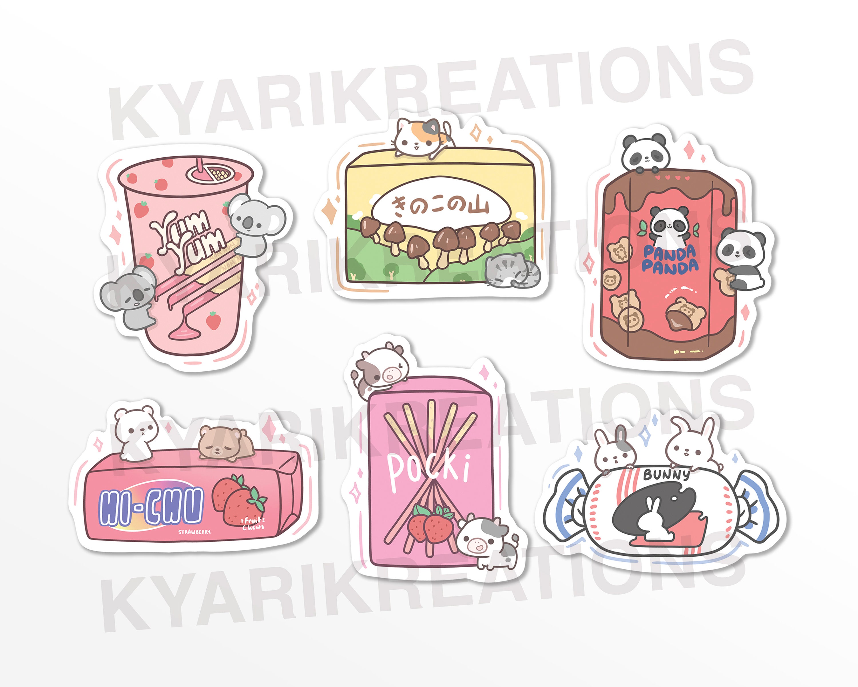 Cute Dessert Animal Stickers Kawaii Food Stickers Japanese - Etsy