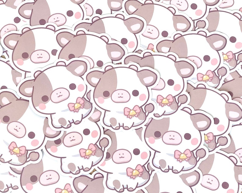 Cute Cow Stickers, Kawaii Pastel Cow Sticker - Etsy