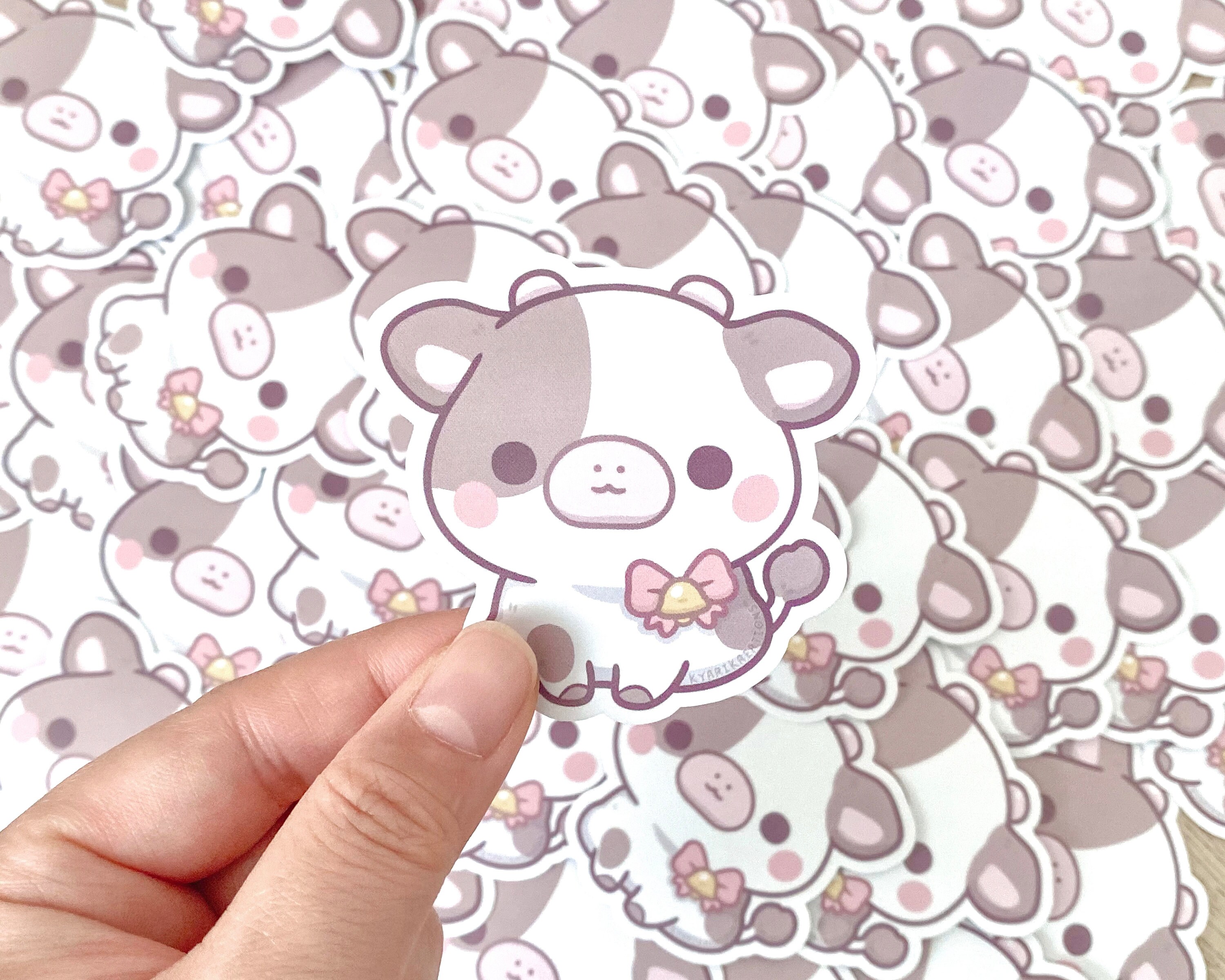 Cute Cow Stickers, Kawaii Pastel Cow Sticker - Etsy