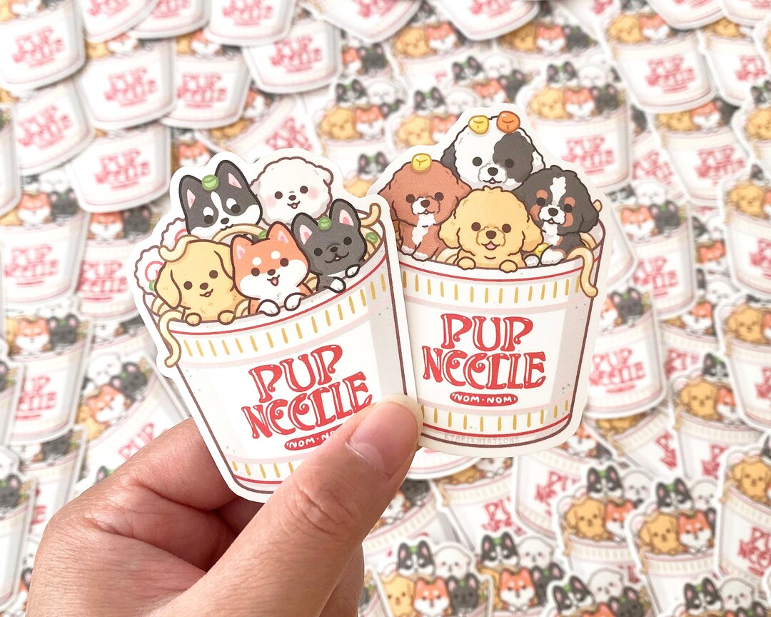 Pup Noodle Stickers Cute Dog Stickers Goldendoodle Vinyl - Etsy