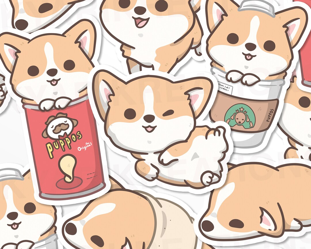 Cute Corgi Stickers - Etsy