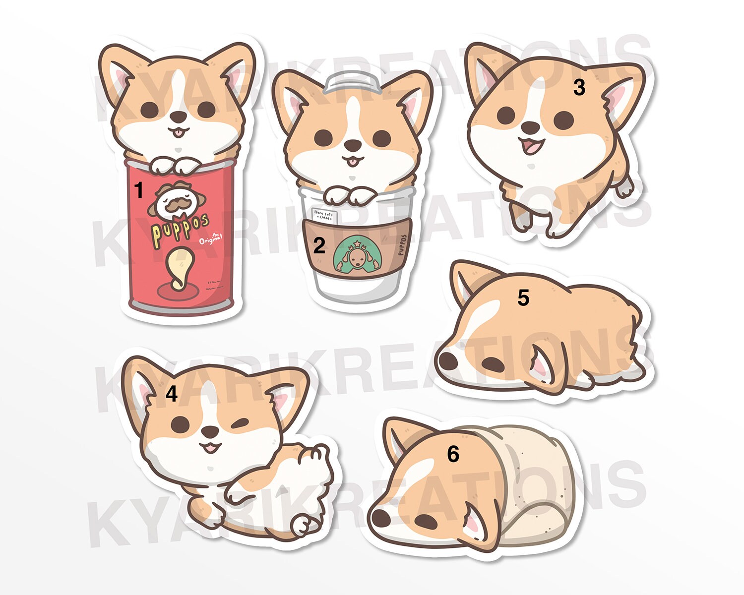 Cute Corgi Stickers - Etsy